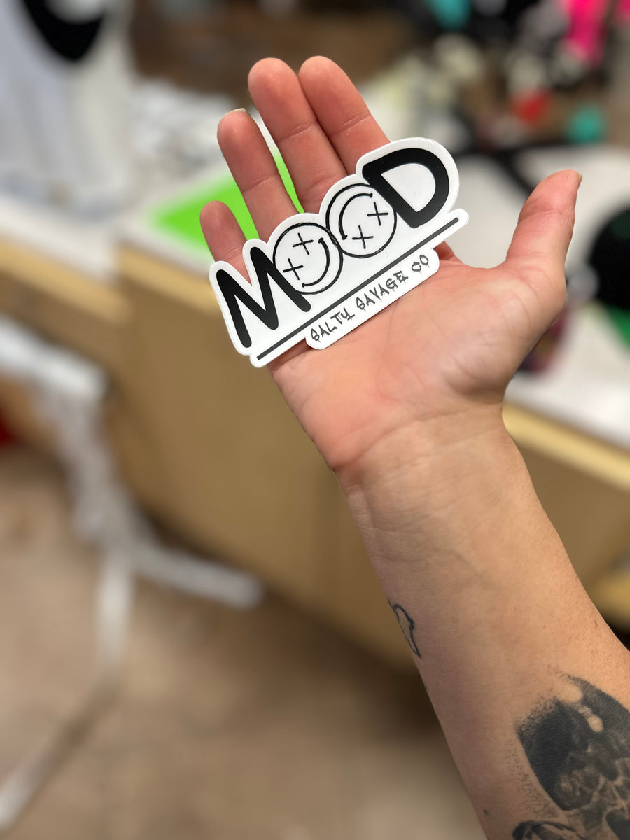 Salty Savage OG Smile “MOOD” Decal | Black/White